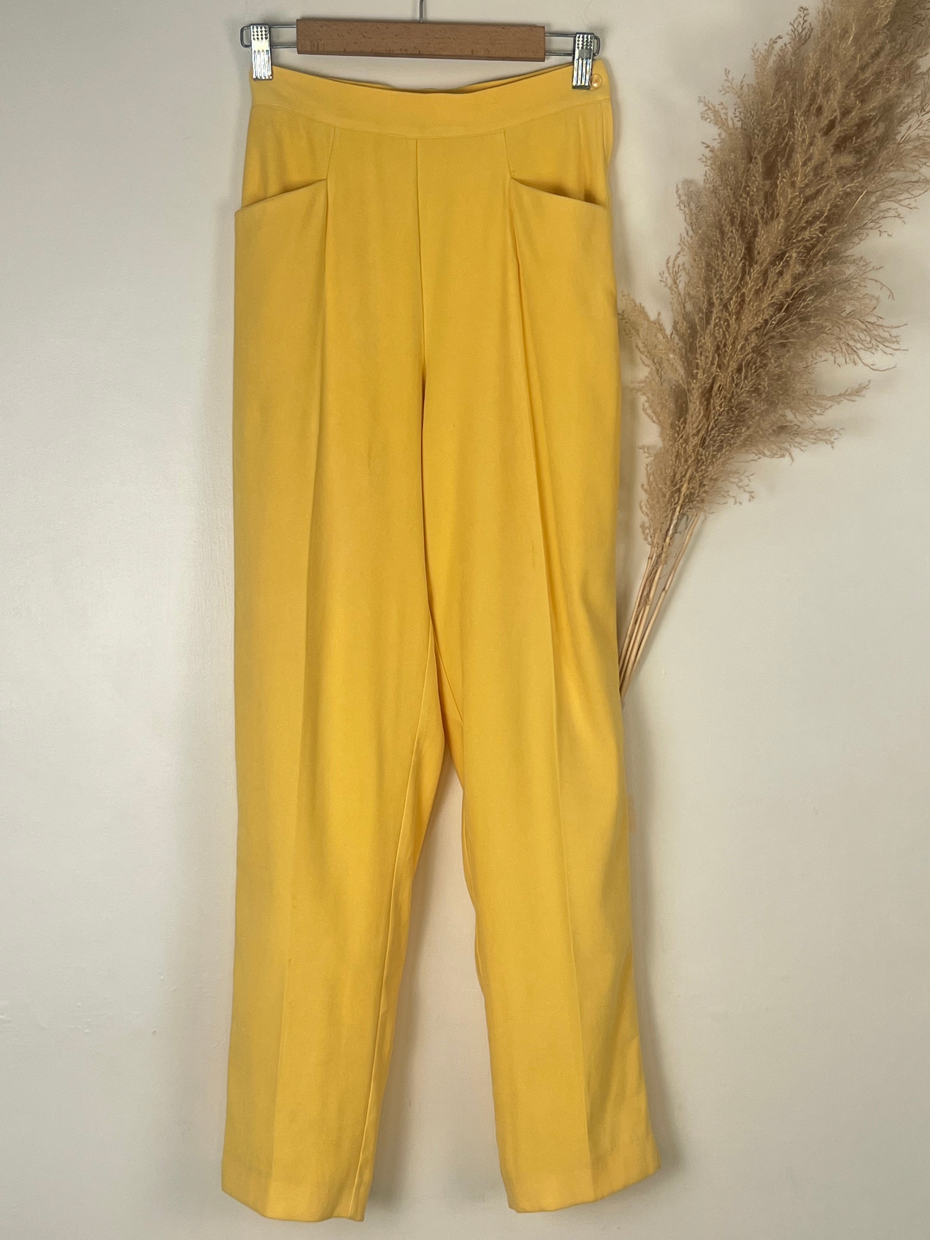 High-Rise Yellow Trousers – Wevidh