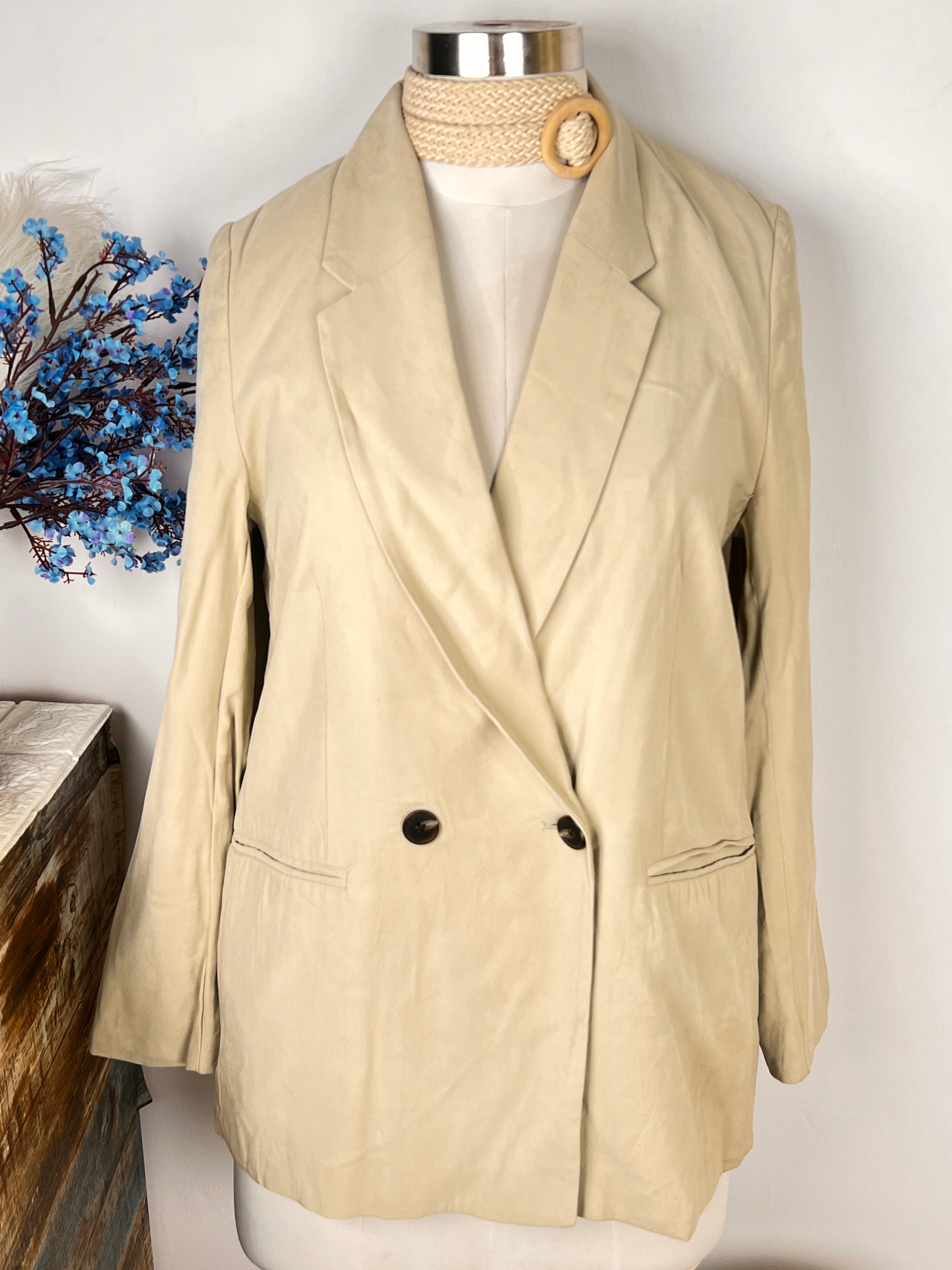 Solid Cream Retro Blazer – Wevidh